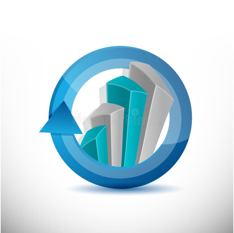 Five Chasing Arrows in a Circle in Cool Tones Stock Vector ...