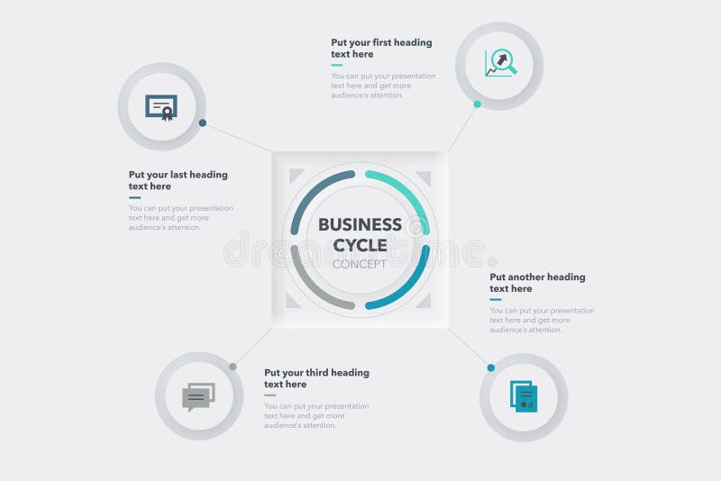 Business Cycle Template with Four Stages Stock Vector - Illustration of ...