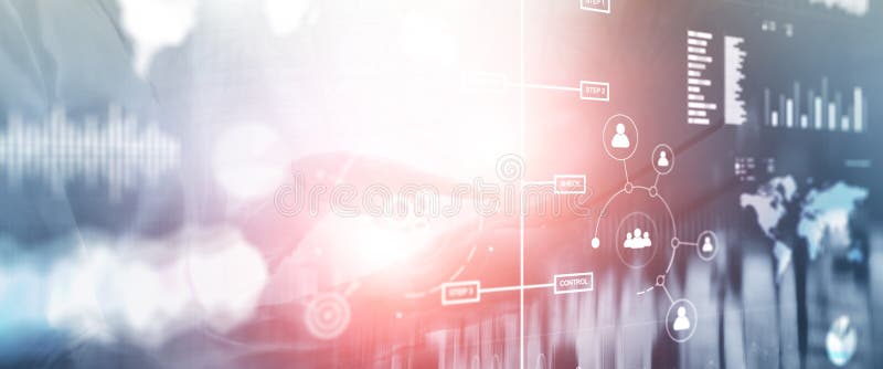 Business Dashboard with Key Performance Indicators on a Virtual Screen ...