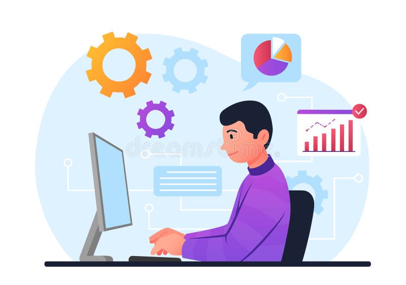 Business data analysis stock vector. Illustration of work - 260483008