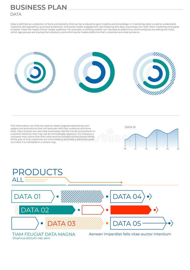 Business Data Analysis Charts in Color. Vector Elements Charts. Stock ...