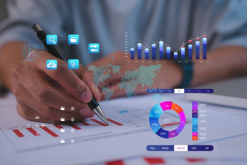 Businessman Working on Busy Table with Paperwork Stock Photo - Image of ...