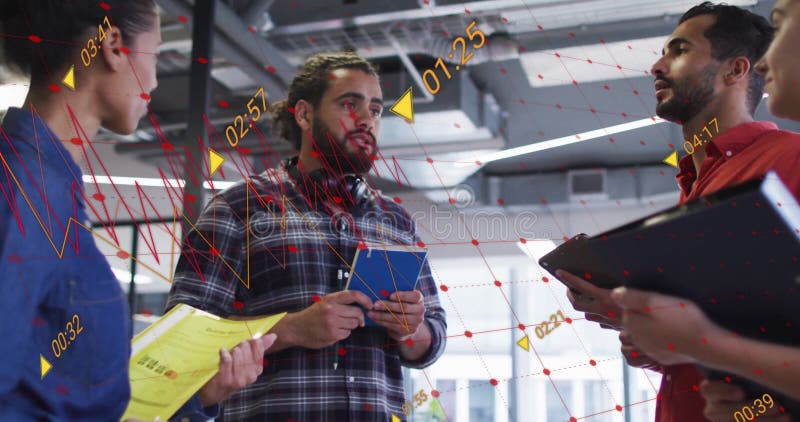 Business Data Analysis Image Over Diverse Team Discussing in Modern ...