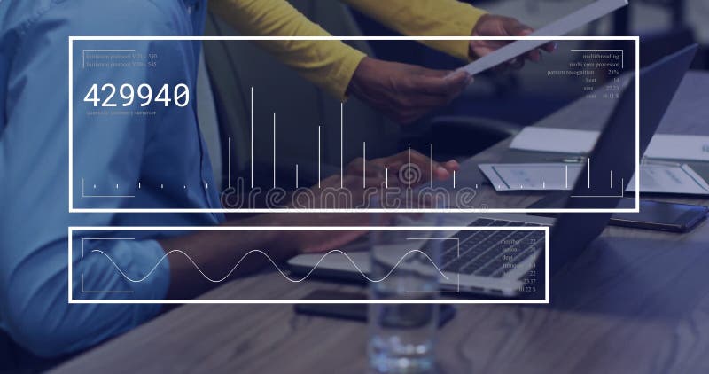 Business Data Analysis Image Over People Working with Documents and ...