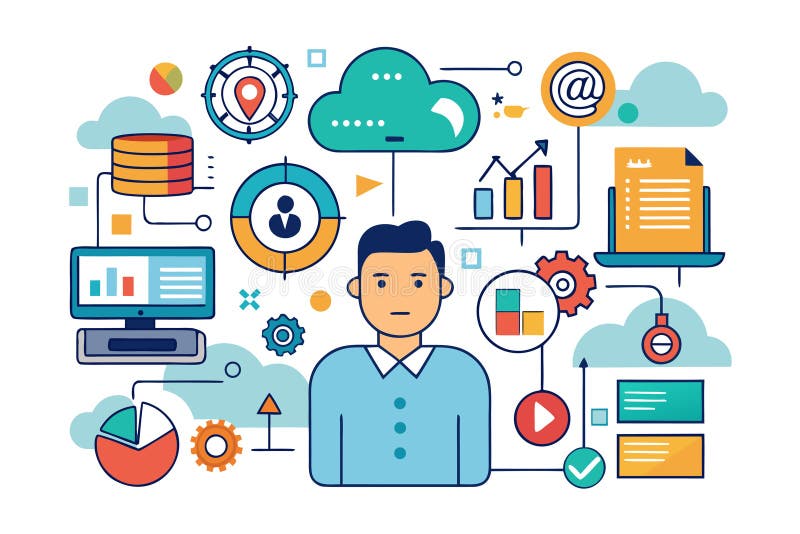 Business Data Analysis and Organization Management Concept Featuring a Professional with ...