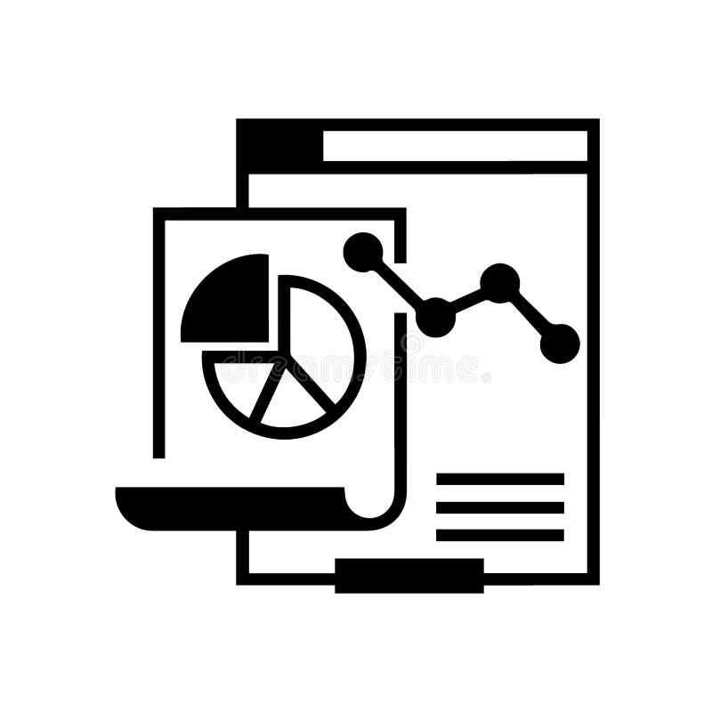 Business Data Analysis and Reporting Icon. Clean Icon Illustrating ...