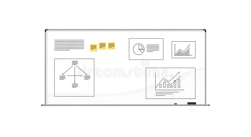 Business and Data Analysis on a Whiteboard Stock Illustration ...
