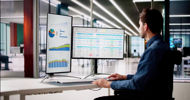 Business Data Analyst Using KPI Data Dashboard Stock Image - Image of ...