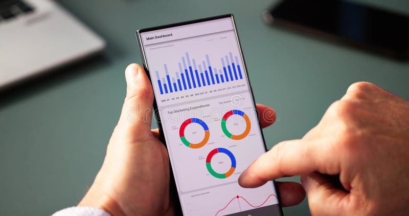 Data Analytics Dashboard Screen Stock Photo - Image of desk, manager ...