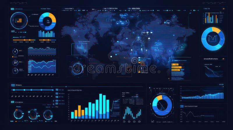 Business Data Analytics Dashboard Stock Illustration - Illustration of ...