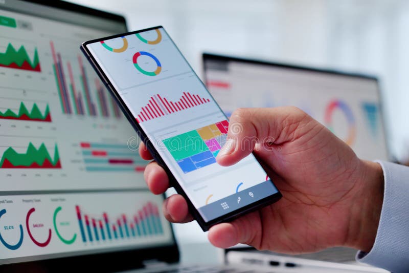 Data Analytics Dashboard Screen Stock Photo - Image of desk, manager ...