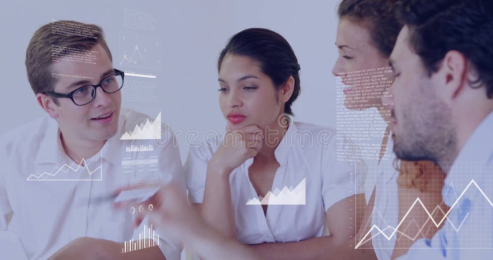 Business Data Analytics Image Over Diverse Colleagues Collaborating in Office Stock Image ...