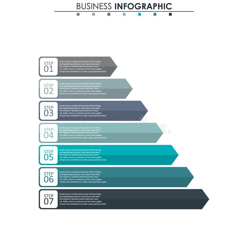 Business Data, Chart. Abstract Elements of Graph, Diagram with 7 Steps ...
