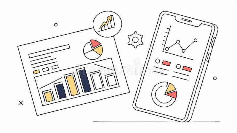 Business Data Charts on Phone, Mobile Analytics and Data Visualization ...