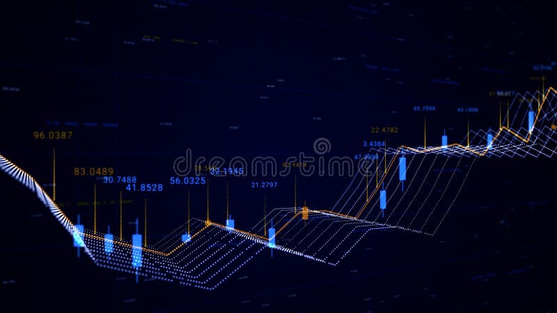 Business Data of the Currency Rate Chart and Economics Decrease and ...