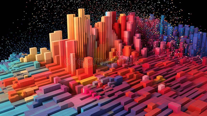 Business Data Graph Concept with Market Data Clusters and Particles ...