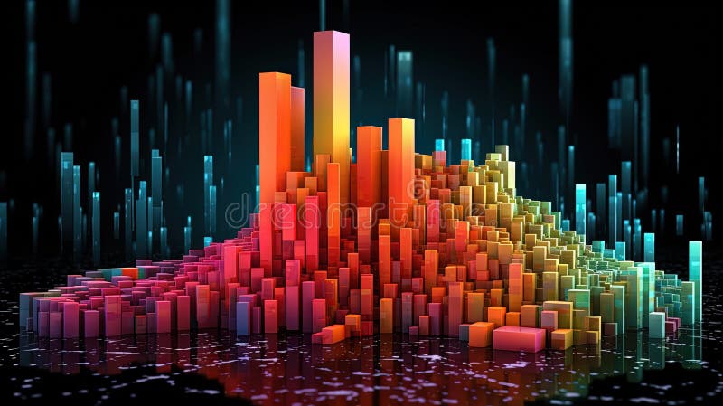Business Data Graph Concept with Market Data Clusters and Particles ...