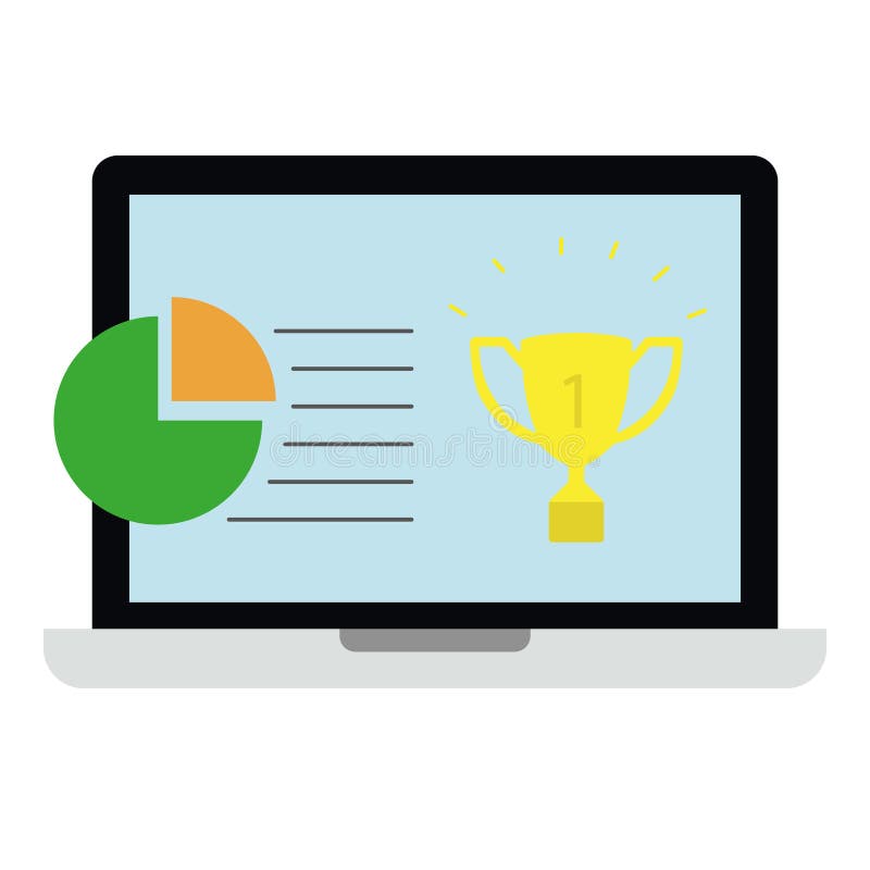 Business Data Graph on Laptop Icon Vector Stock Vector - Illustration ...
