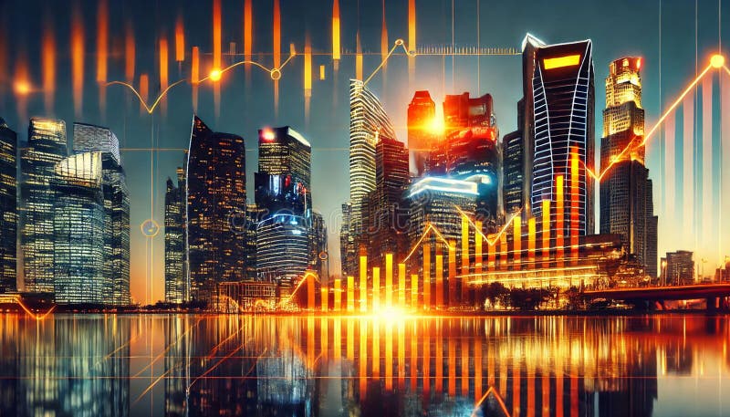 Business Data Graph Low Poly Wireframe Stock Illustration ...