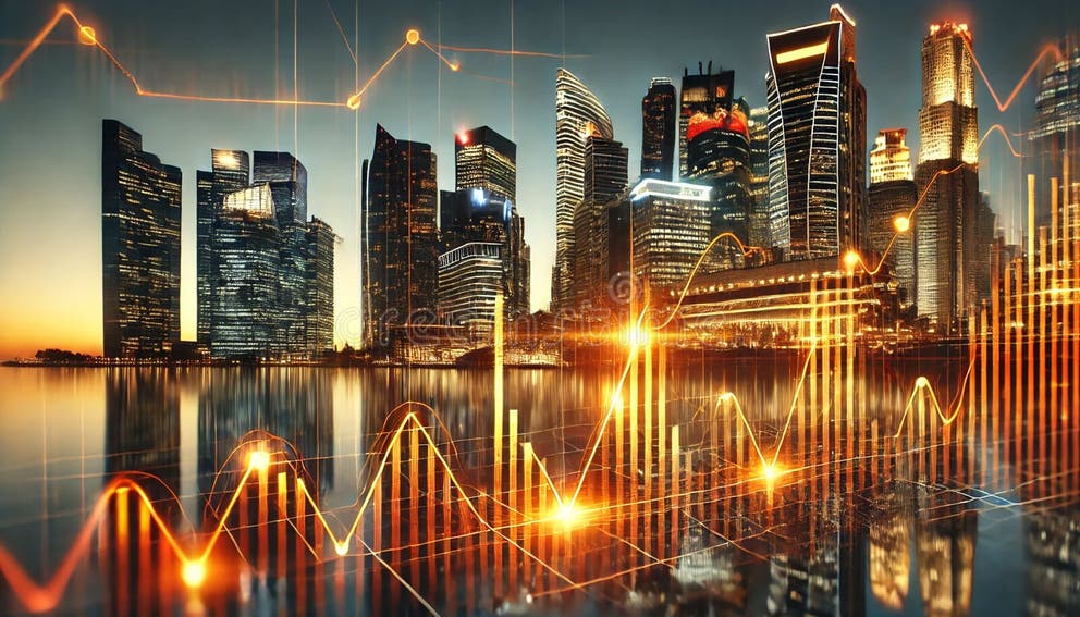 Business Data Graph Low Poly Wireframe Stock Illustration ...