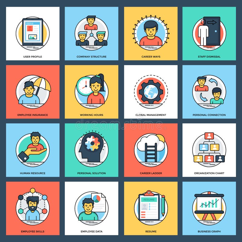 Data Management Line Icons Pack Stock Illustration - Illustration of ...