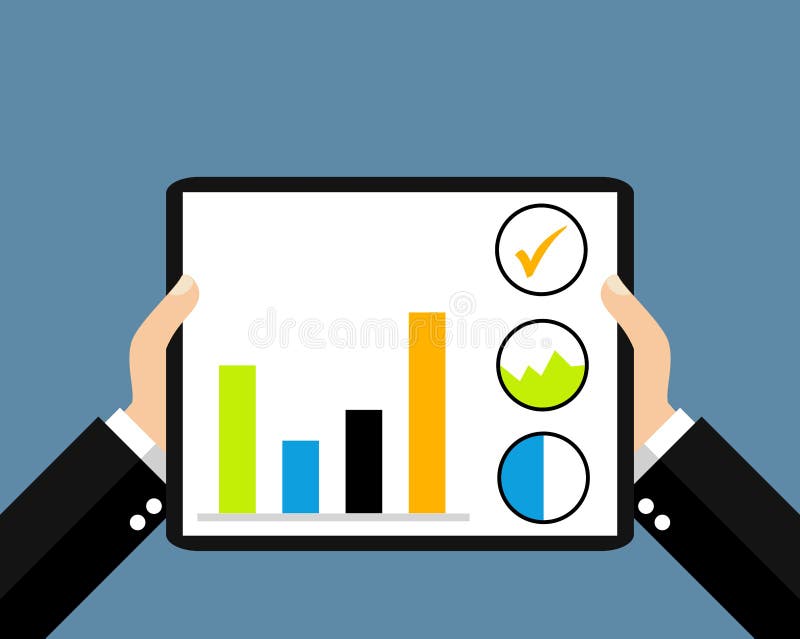 Business Data with Tablet - Flat Design Stock Image - Image of accounts ...