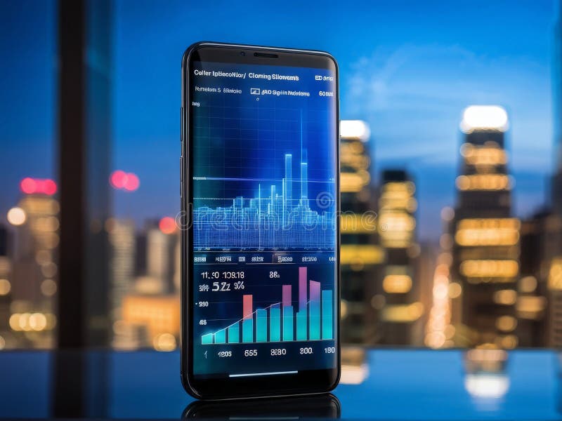 Business Data Technology Concept for Stock Graph Stock Illustration ...