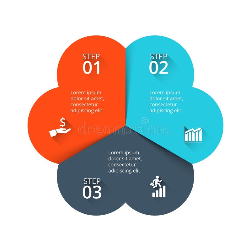 Business Data Visualization. Abstract Cycle Elements of Diagram with 3 ...