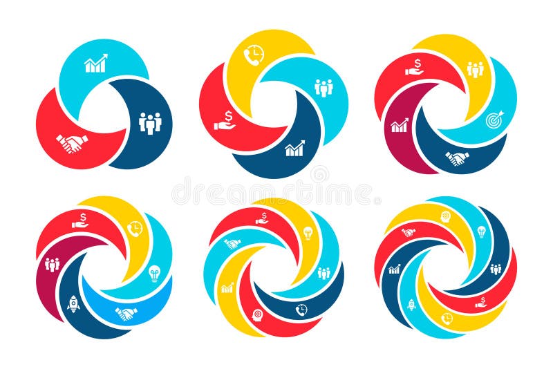 Business Data Visualization. Abstract Flat Elements of Cycle Diagram ...