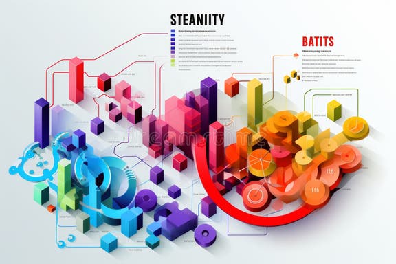 Business Data Visualization Industry Theme Map with Circle or Square ...