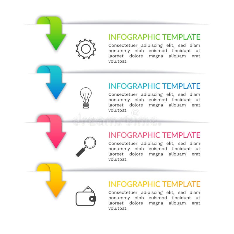 Business Data Visualization Infographic Icons with 4 Steps Designed for ...