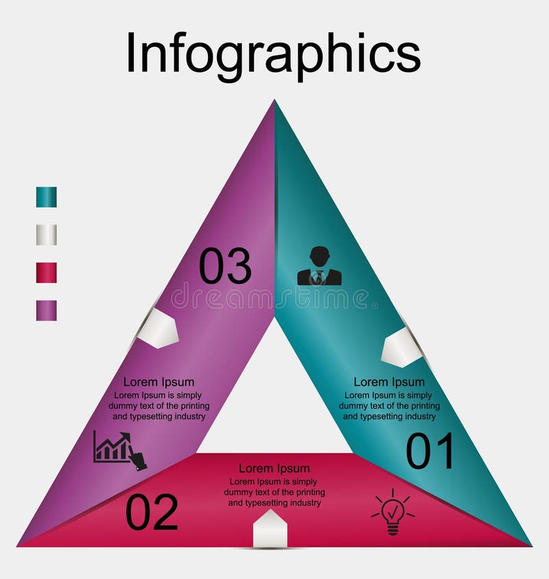 Infographics in Three Stages Stock Illustration - Illustration of chart ...
