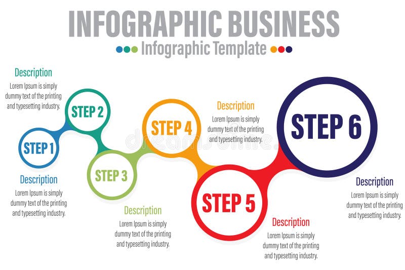 Business Data Visualization.six 6 Timeline Steps or Option Infographic ...