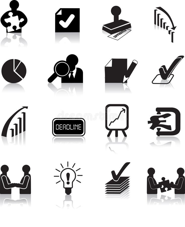 Business deals icon set stock vector. Illustration of deal - 12685301