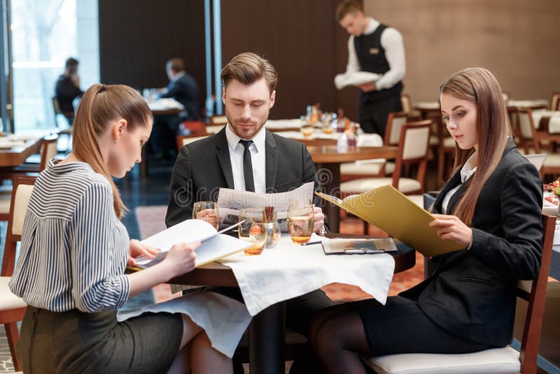 Business Managers at Business Lunch Stock Photo - Image of people ...