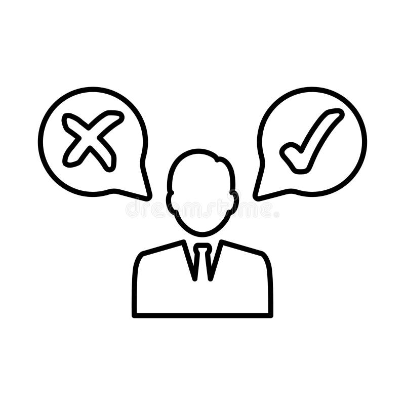 Business Decision Making Icon in Outline Style Stock Vector ...