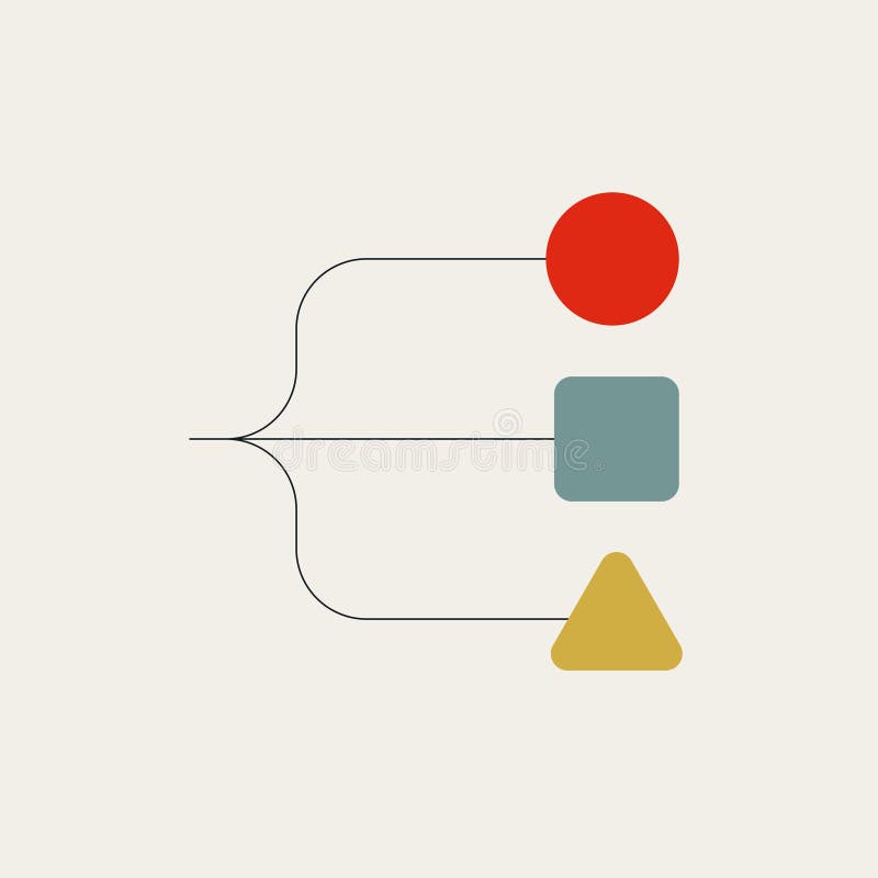 Business Decision Minimal Illustration. Symbol of Different Paths ...