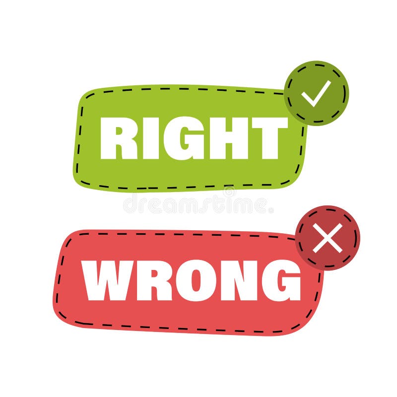 Business Decision Right or Wrong. Stock Vector - Illustration of option ...
