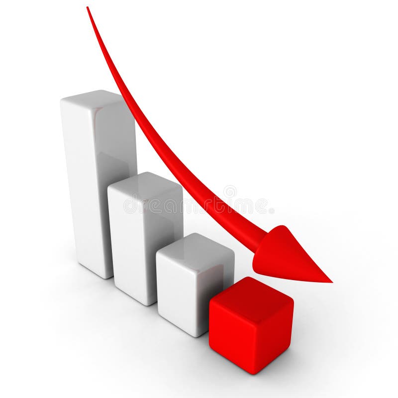 Business Decline Chart Graph with Falling Arrow Stock Image - Image of ...