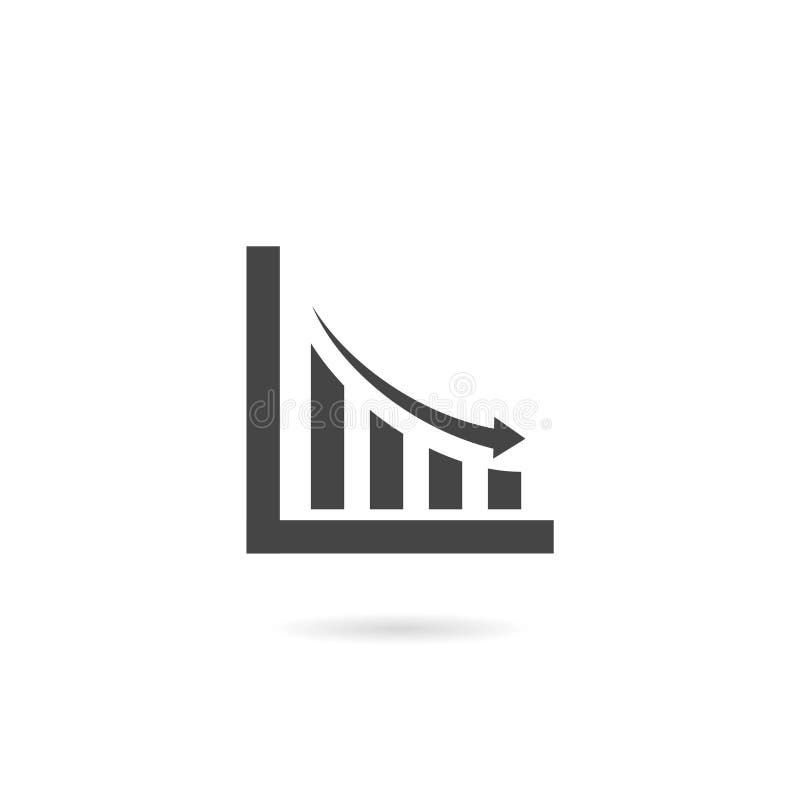 Business Decline Chart Sign. Declining Graph Icon. Stock Illustration ...