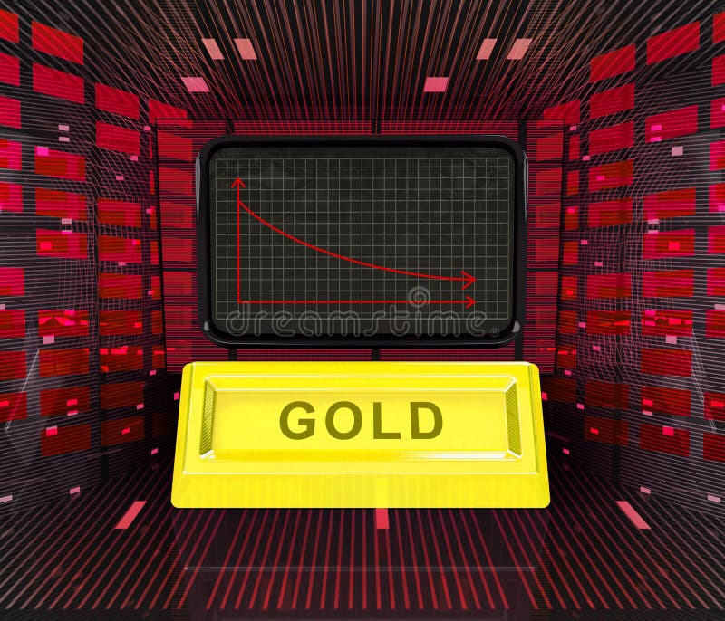 Gold Metallic Computer Screen Isolated On White Background Stock ...