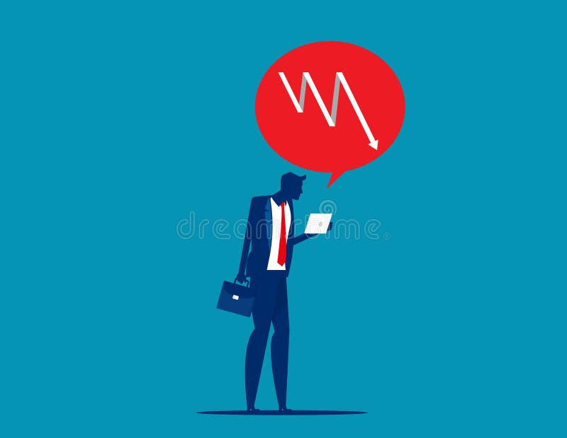 Business Decrease Chart. Concept Business Chart Vector Illustration, Business Failure, Graph ...