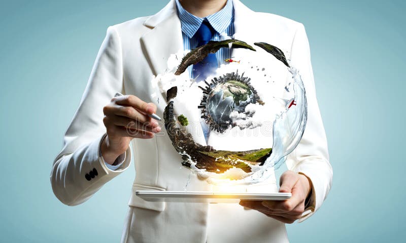 Business in Defense of a Green Environment.. Mixed Media Stock Image ...