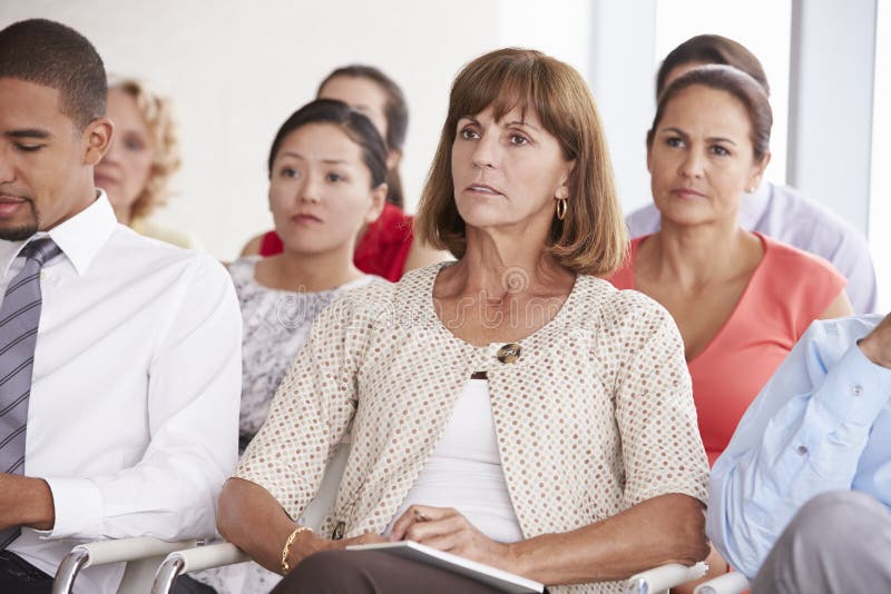 Business Delegates Listening To Presentation at Conference Stock Photo ...