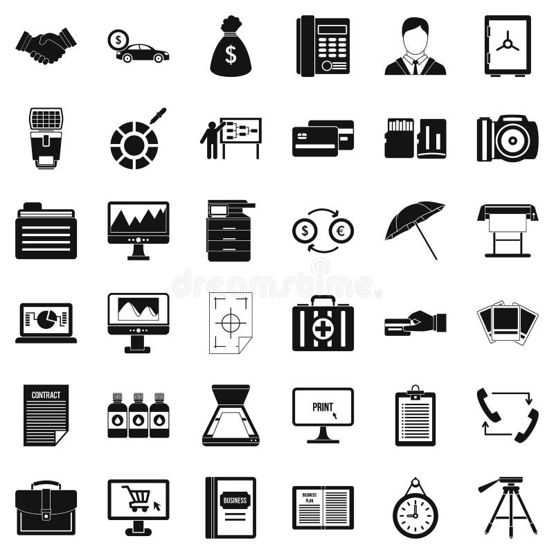 Business Department Icons Set, Simple Style Stock Vector - Illustration ...