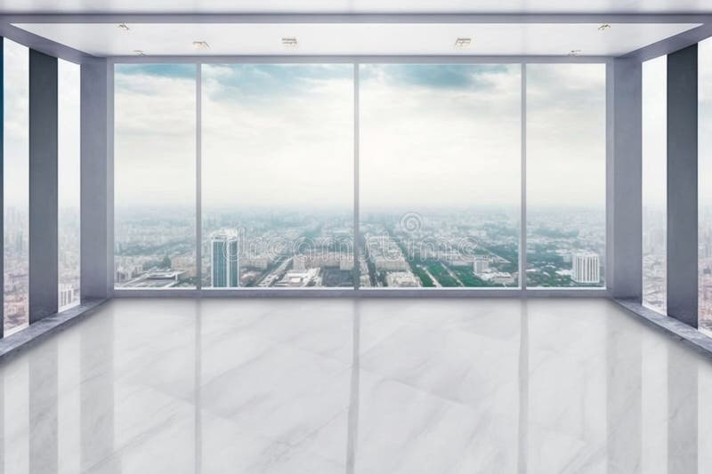 Business and Design Concept Empty Marble Floor and Window with ...