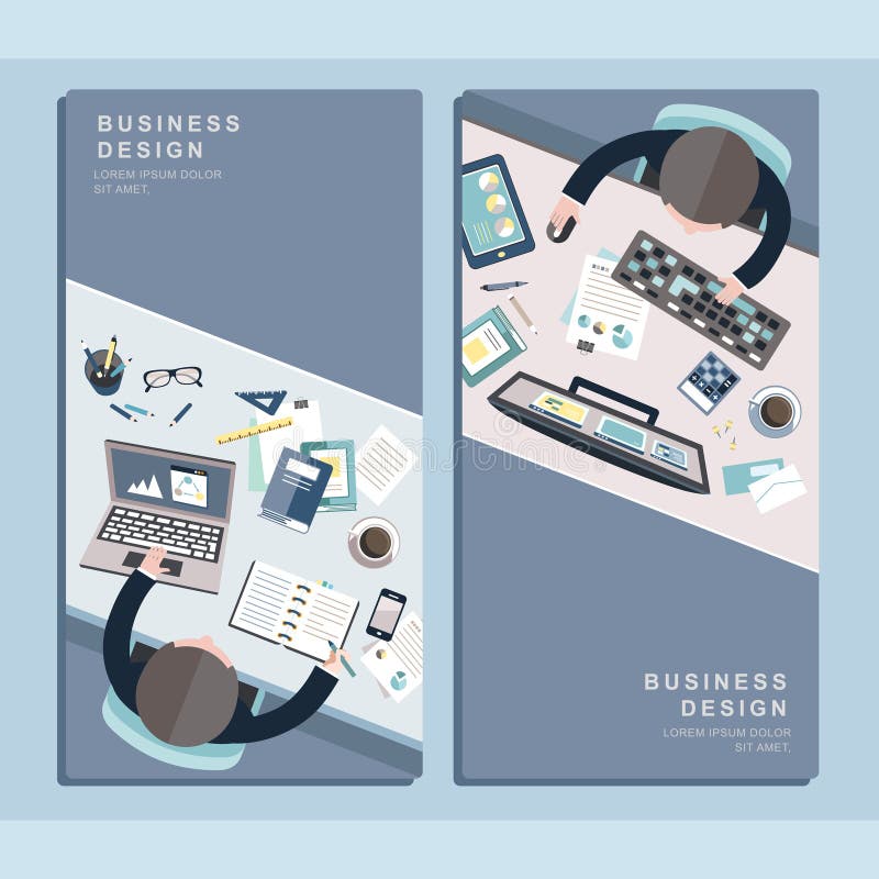 Business Design Concept in Flat Design Stock Vector - Illustration of ...