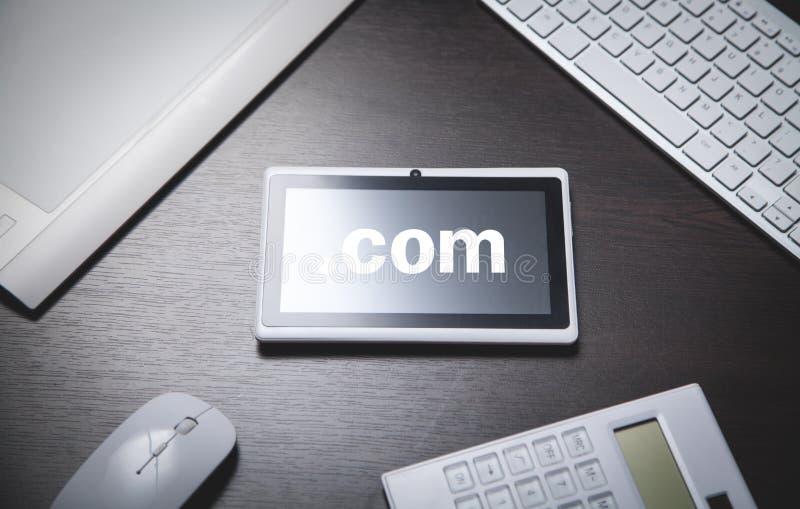 Business desk. stock photo. Image of network, name, tablet - 182676006