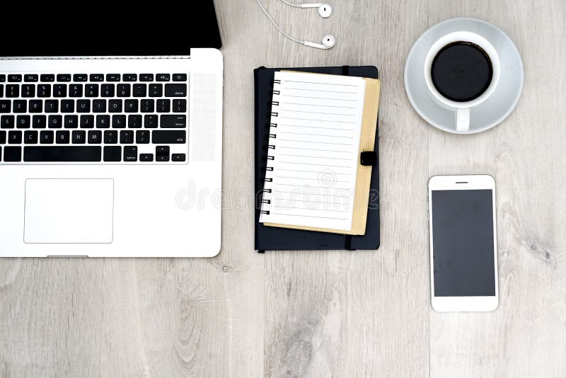 Business Desk - Flat Layout Office Stock Image - Image of credit ...