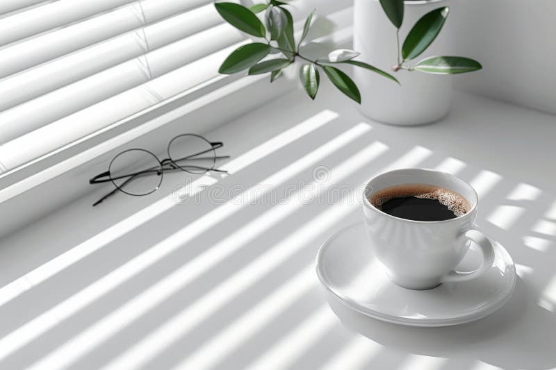 Business Desk White and Clean Design Professional. Stock Image - Image ...